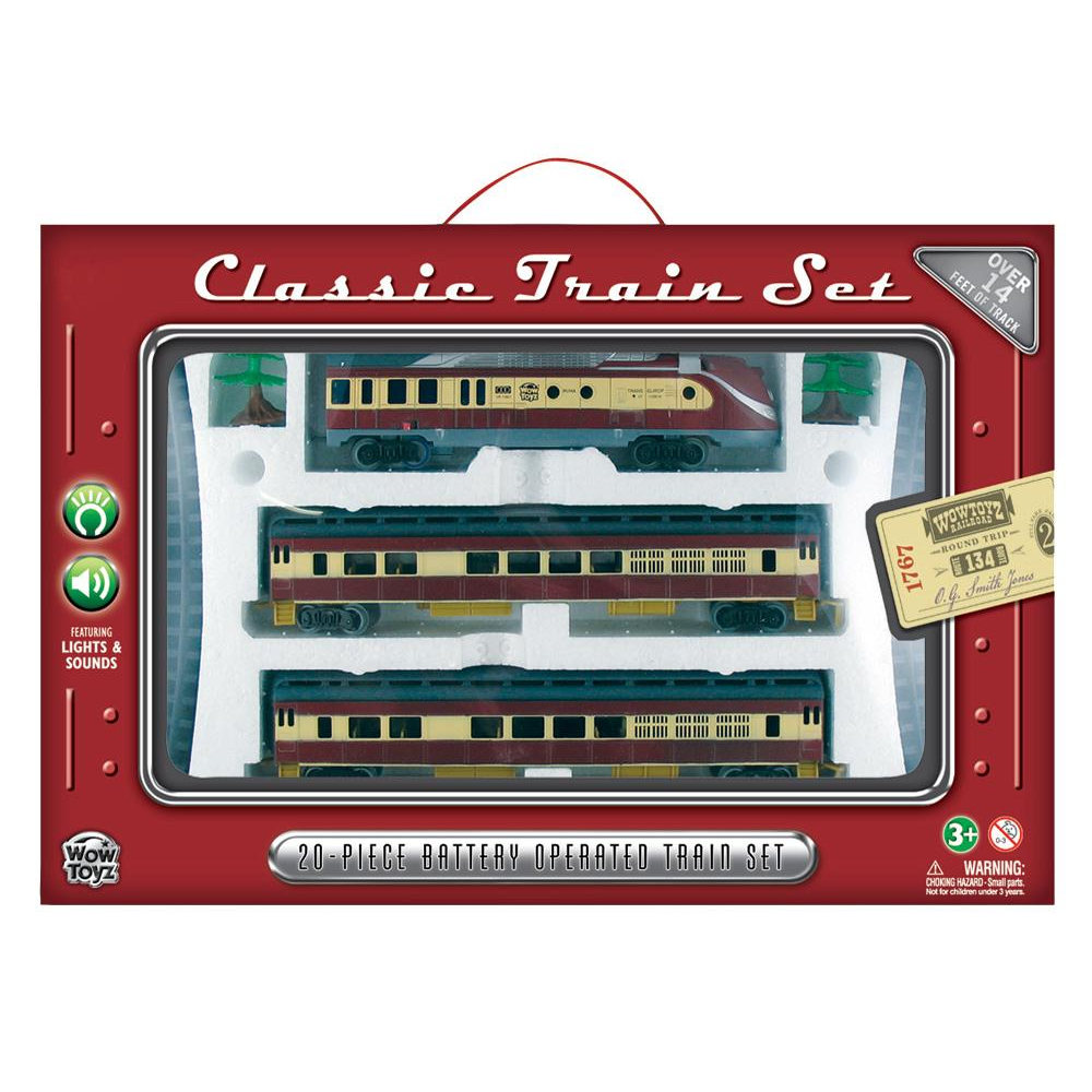 WowToyz Classic Train Set 20-piece - Diesel Engine with Passenger Cars | MightyToy